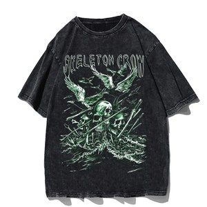 Edgy Goth Skull Shirt Y2K Grunge Clothes Cotton Summer Graphic Tees - Etsy