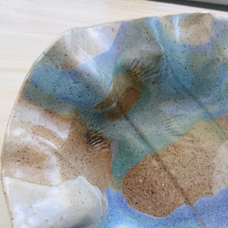 Large Pottery Scalloped Edge Console Dish - Etsy
