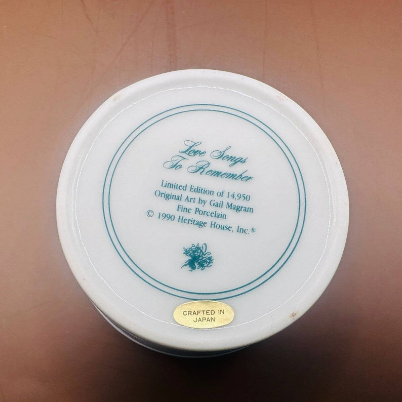 1990 Heritage House Love Songs Porcelain "more" Signed Round Music ...