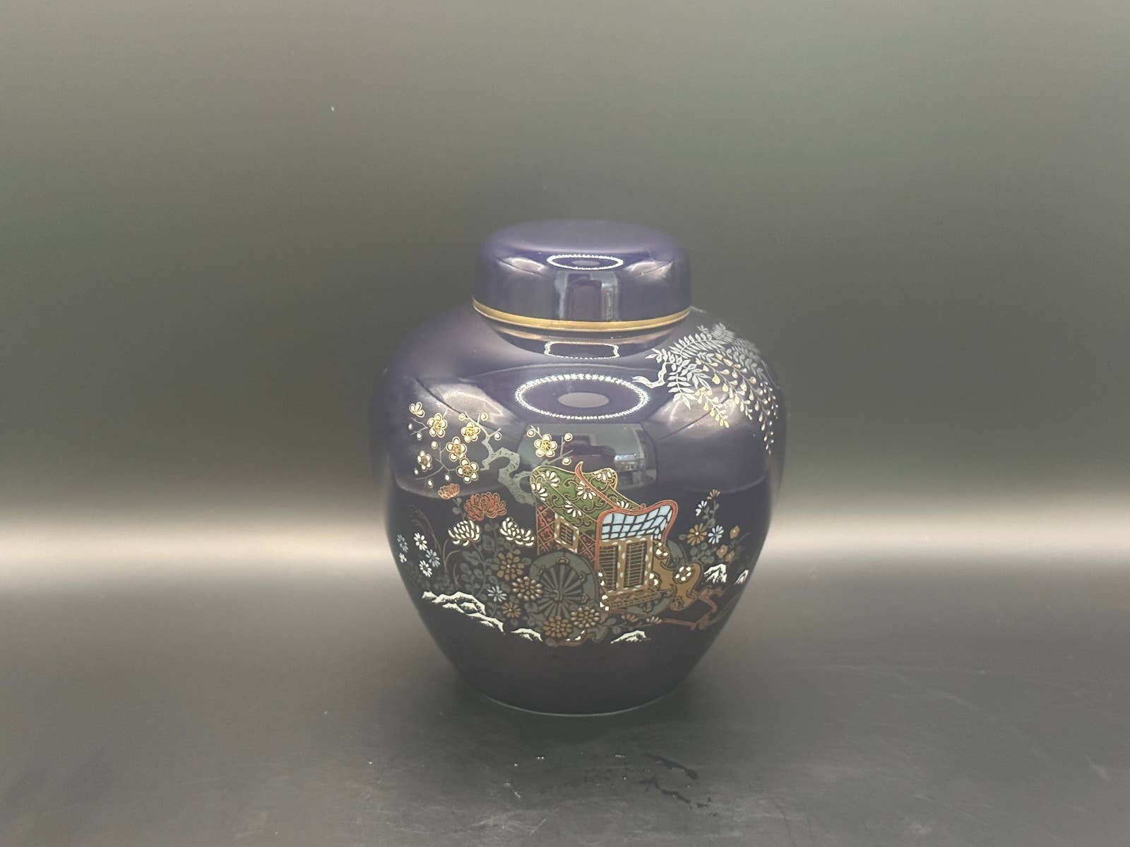 Oriental Ginger Jar Jar With Lid Japanese Rickshaw - Etsy