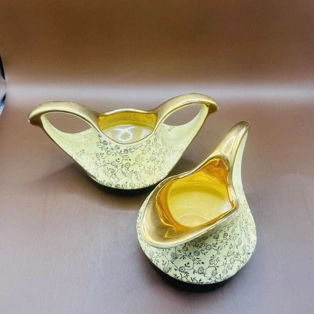 Pearl China Company 22kt Gold Trim Yellow Creamer & Sugar Bowl - Etsy