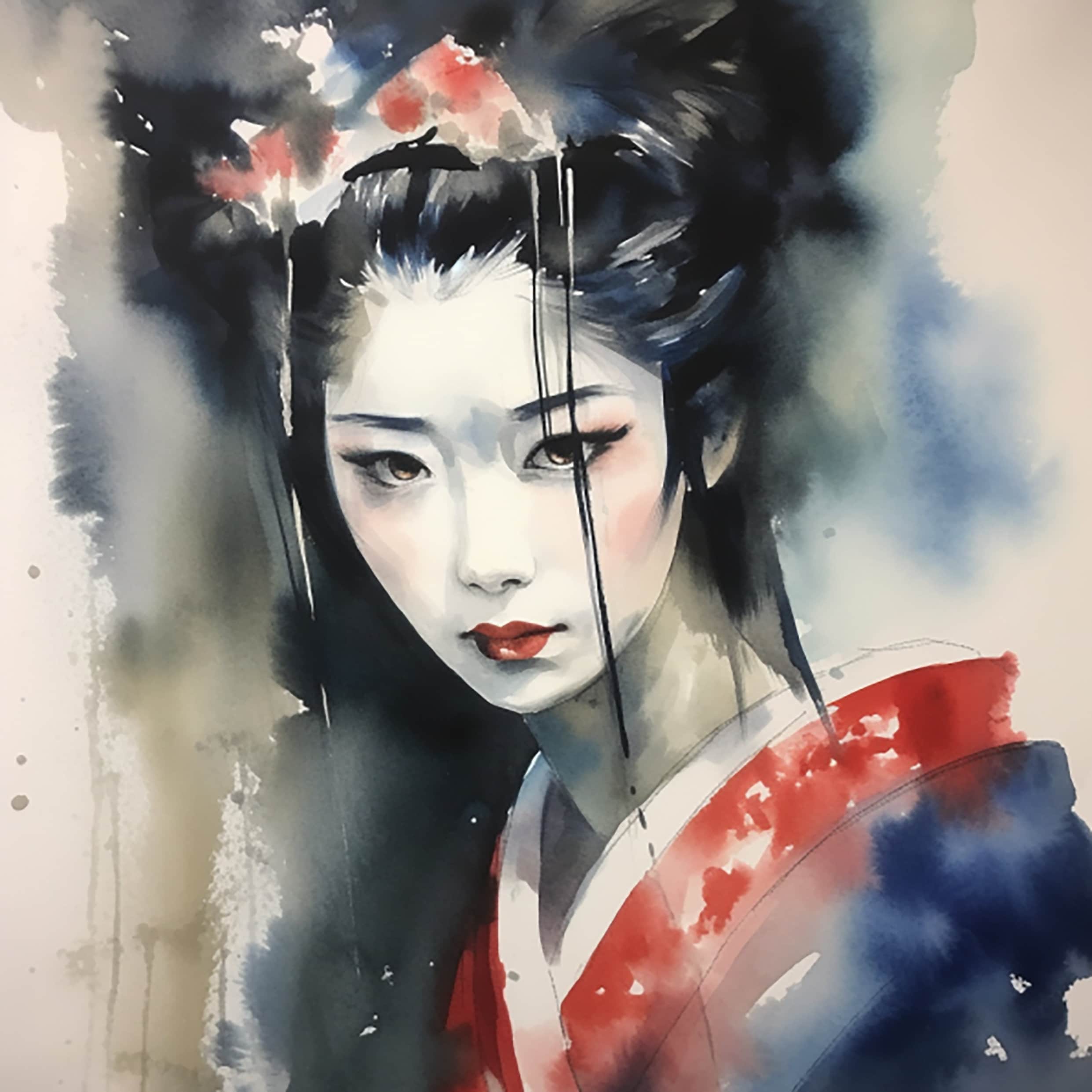 8 Premium Japanese Geisha Watercolor Clipart - 8 High Quality ...