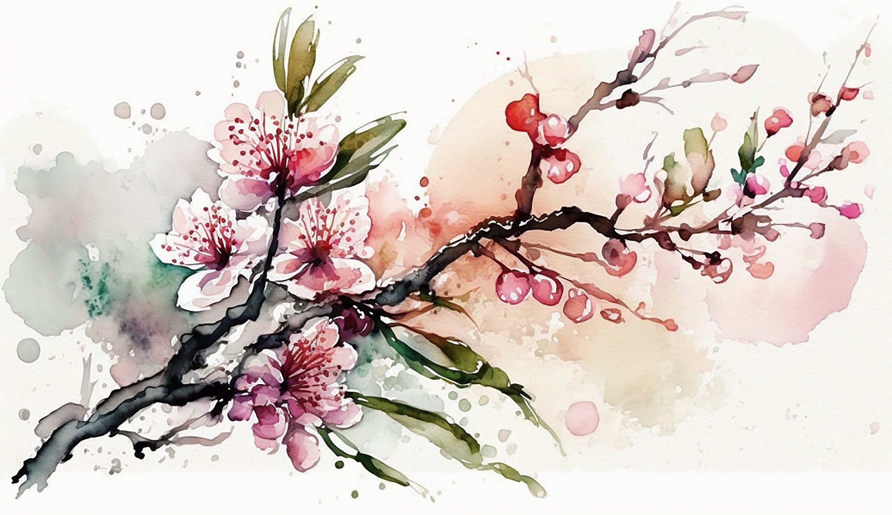 10 Japanese Cherry Blossom Watercolor Clipart (sakura) - 10 High ...