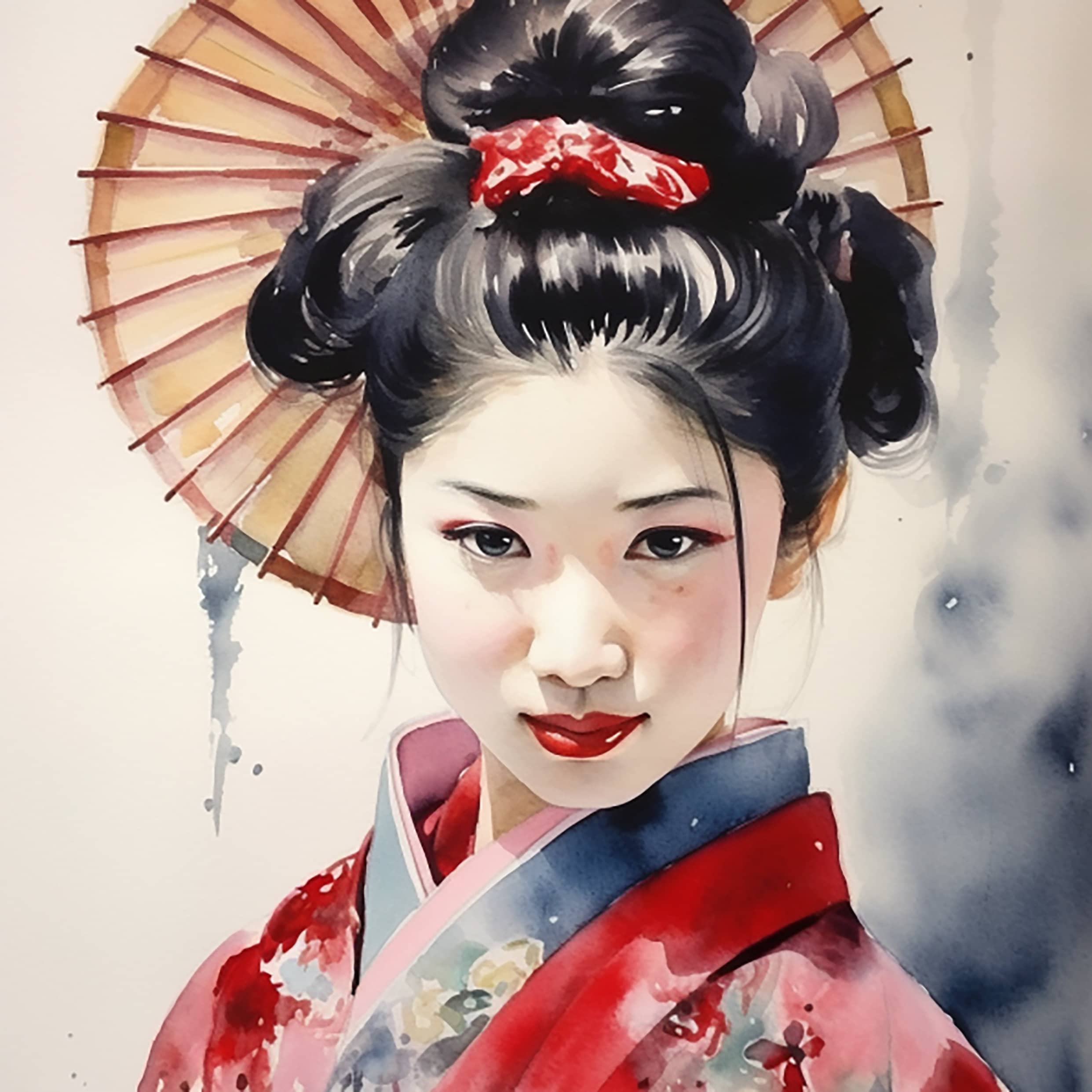 8 Premium Japanese Geisha Watercolor Clipart - 8 High Quality ...