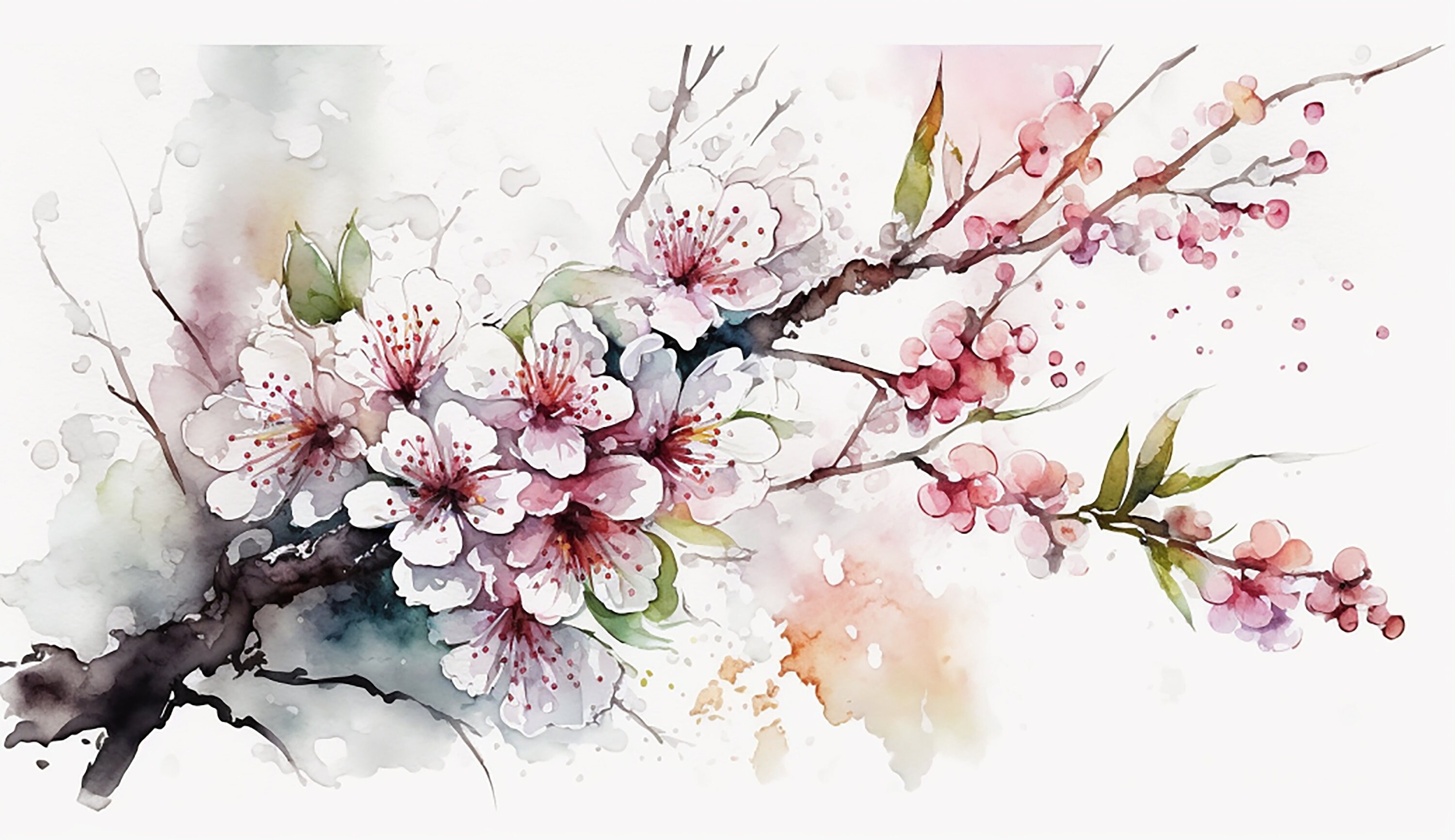 10 Japanese Cherry Blossom Watercolor Clipart (sakura) - 10 High ...
