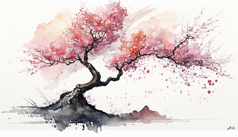 10 Japanese Cherry Blossom Watercolor Clipart (sakura) - 10 High ...
