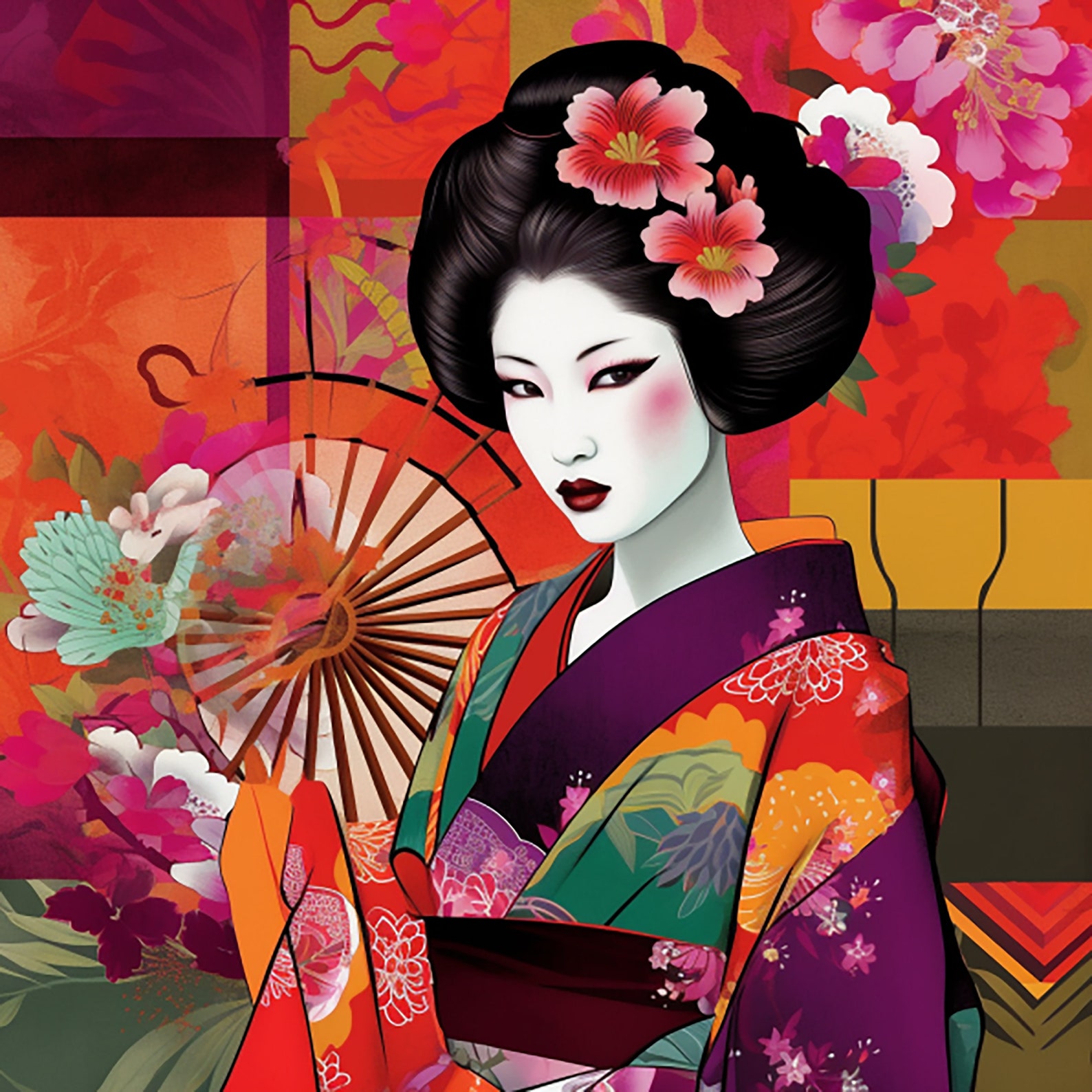 Premium Japanese Geisha Portrait Clipart - 8 High Quality Definition ...