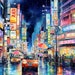 8 Japan Tokyo Neon Lights Watercolor Clipart - High Quality Jpgs ...