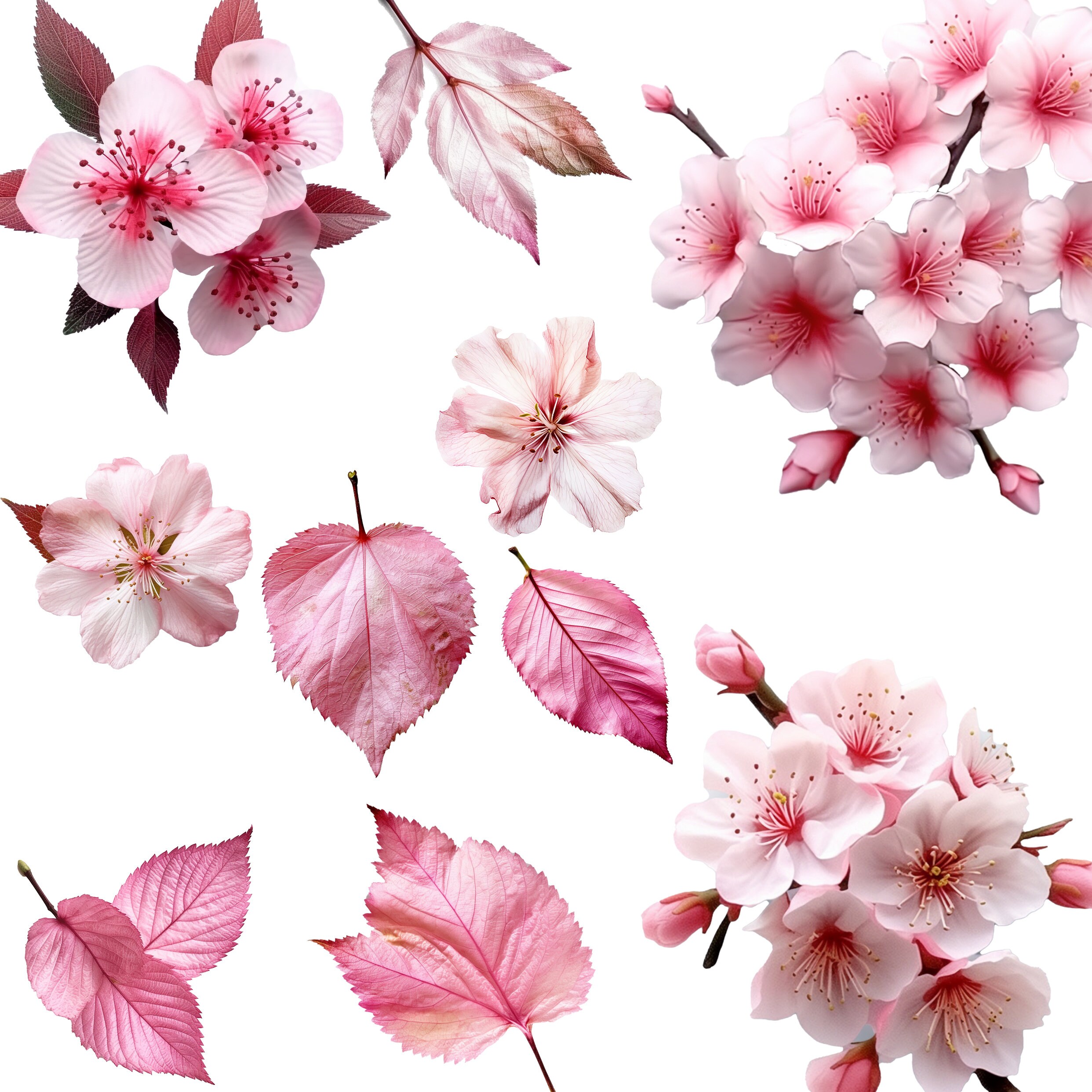 10 Japanese Sakura Cherry Blossom Clipart 10 High Quality Pngs, Digital ...