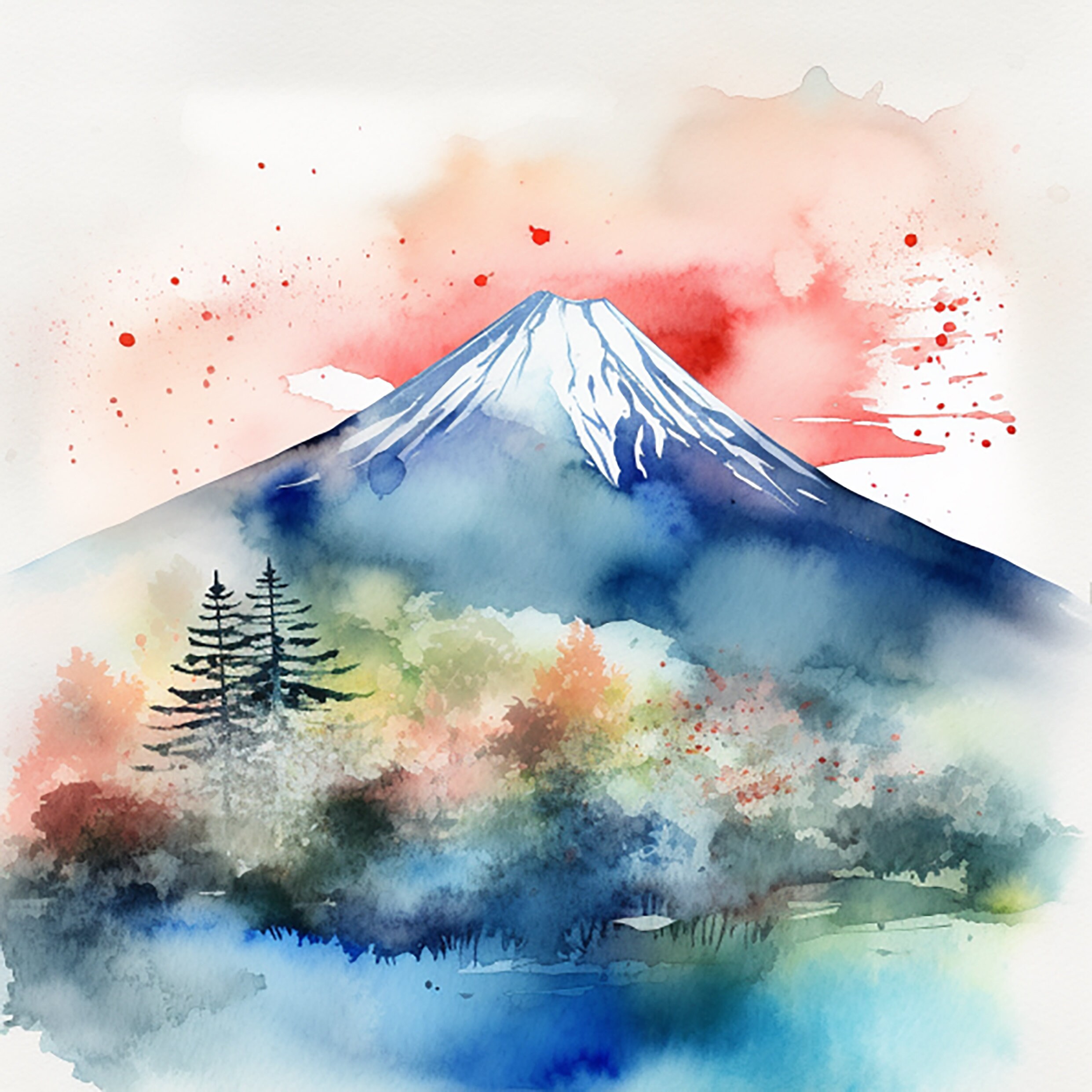 Premium Japan Mount Fuji Watercolor Clipart - 8 High Quality Definition ...