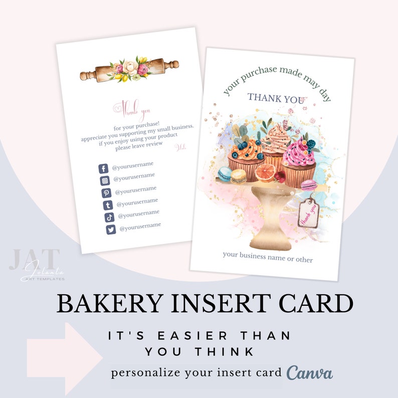 Bakery Insert Card | Bakery Template | Editable Template | Editable ...