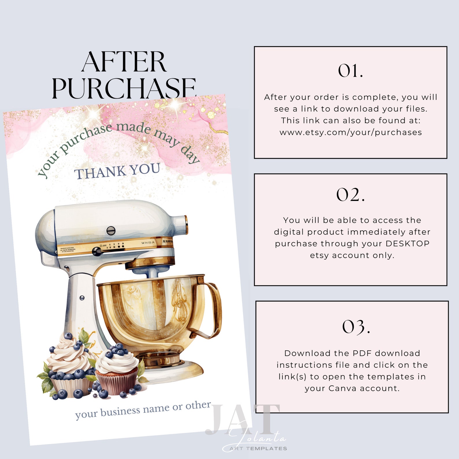 Editable Bakery Insert Card Template: Thank You, Social Media (canva ...