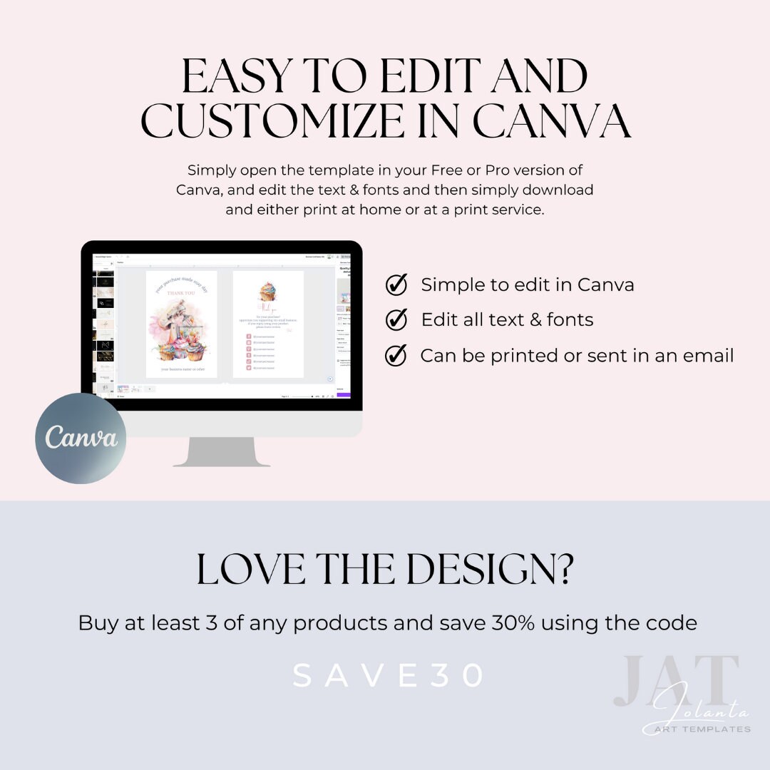 Bakery Insert Card | Bakery Template | Editable Template | Editable ...