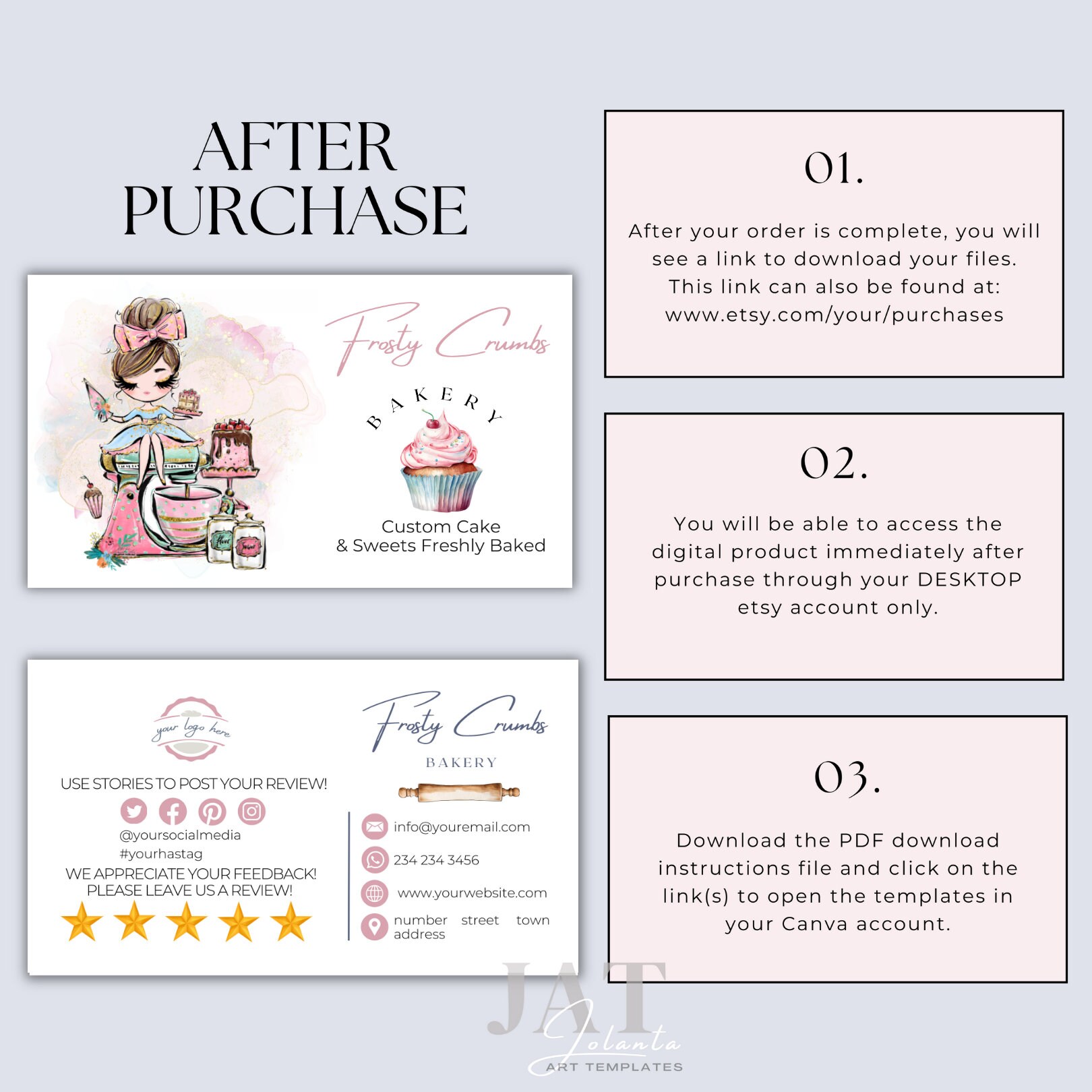 Bakery Business Card | Bakery Template | Editable Template | Editable ...