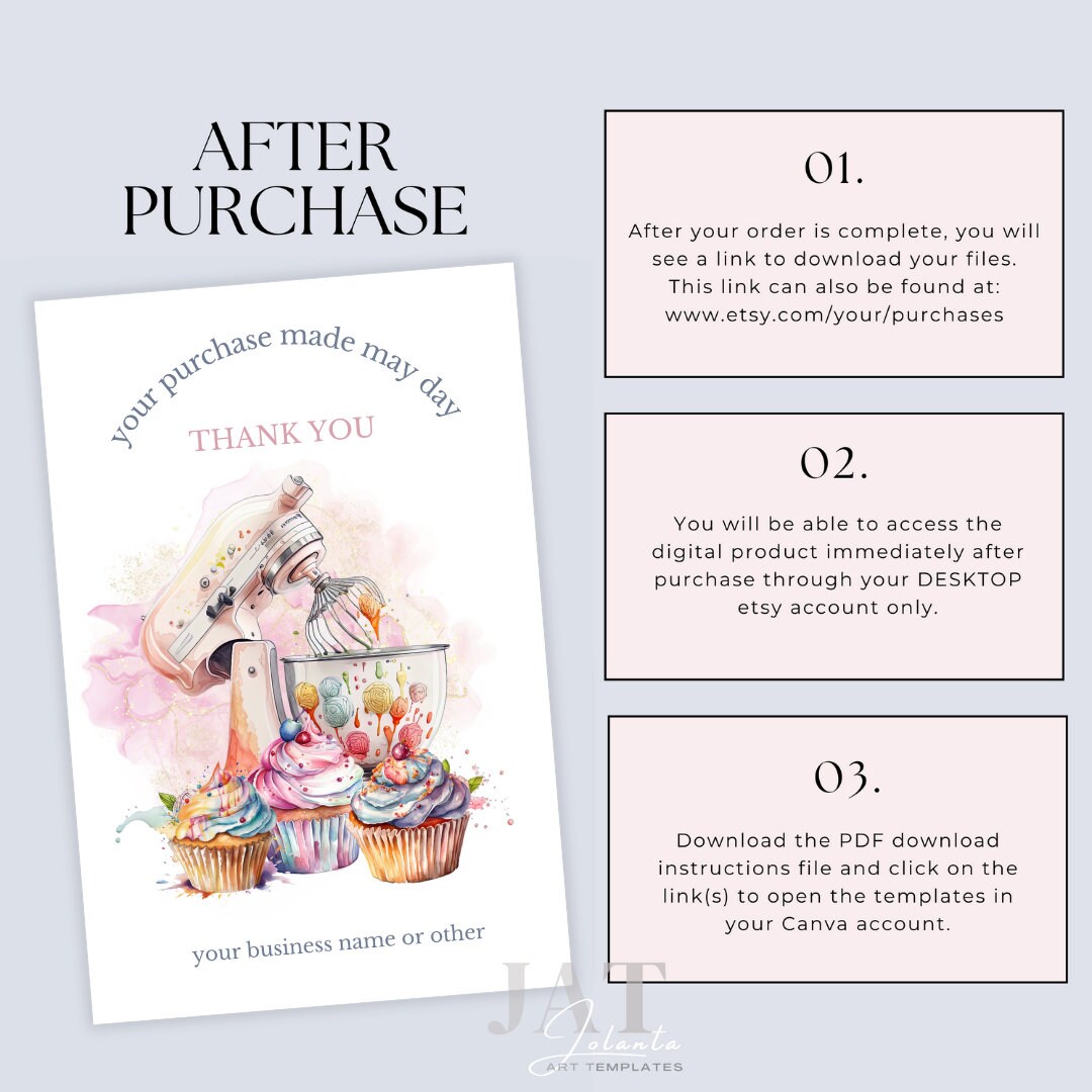 Bakery Insert Card | Bakery Template | Editable Template | Editable ...