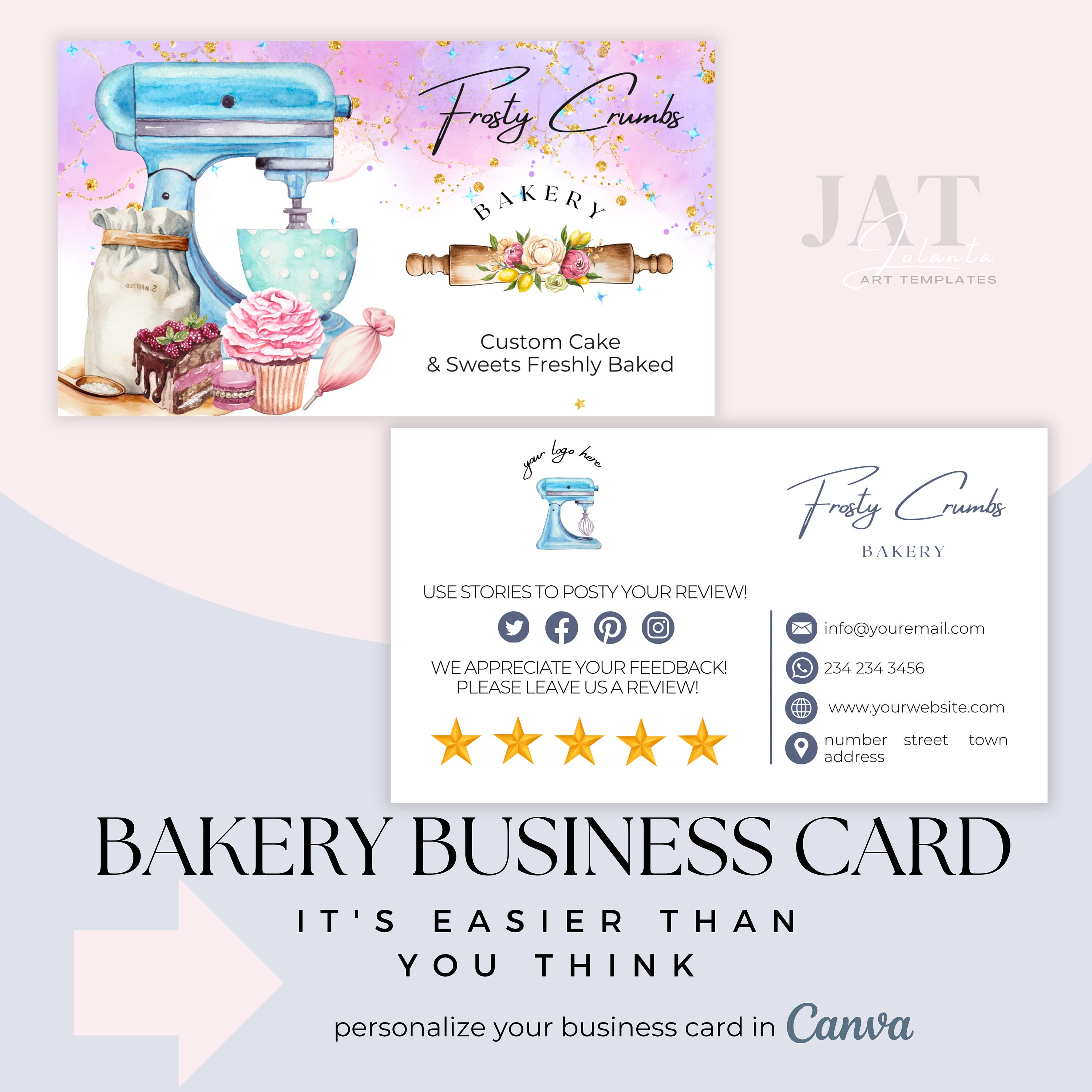 Bakery Business Card Bakery Template Editable Template Editable Small ...