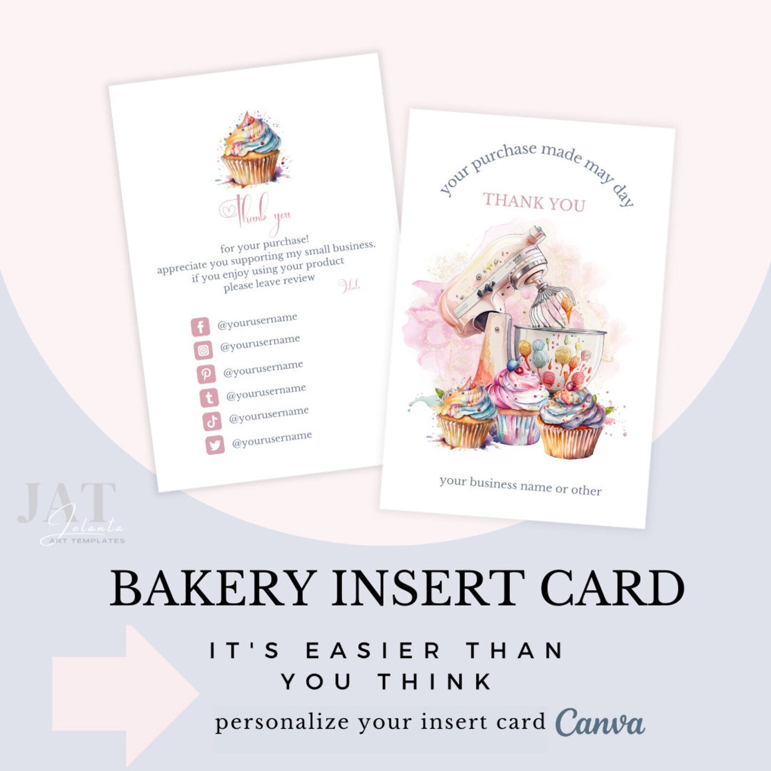 Bakery Insert Card | Bakery Template | Editable Template | Editable ...