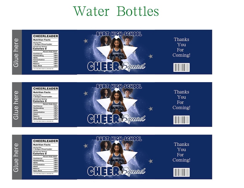 Cheerleading Party Favor Bundle. Canva Editable Template. Cheerleading ...