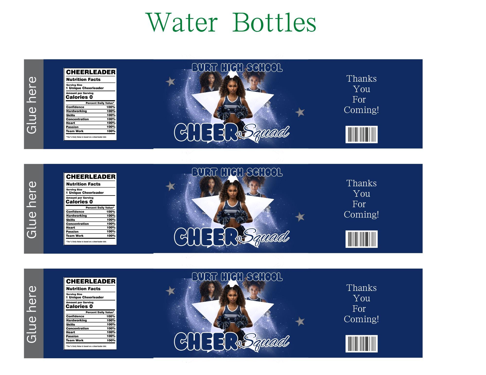 Cheerleading Party Favor Bundle. Canva Editable Template. Cheerleading ...