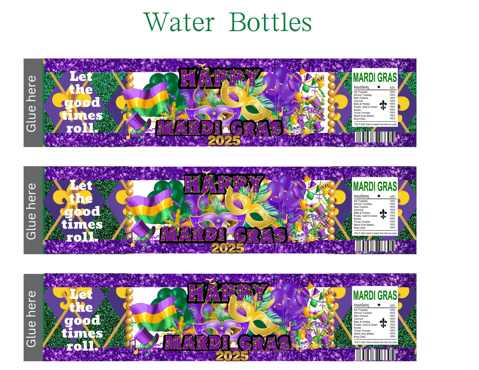 Mardi Gras Party Favor Bundle. Canva Editable Template. Mardi Gras ...