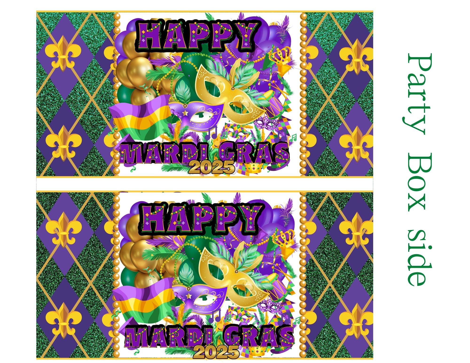 Mardi Gras Party Favor Bundle. Canva Editable Template. Mardi Gras ...