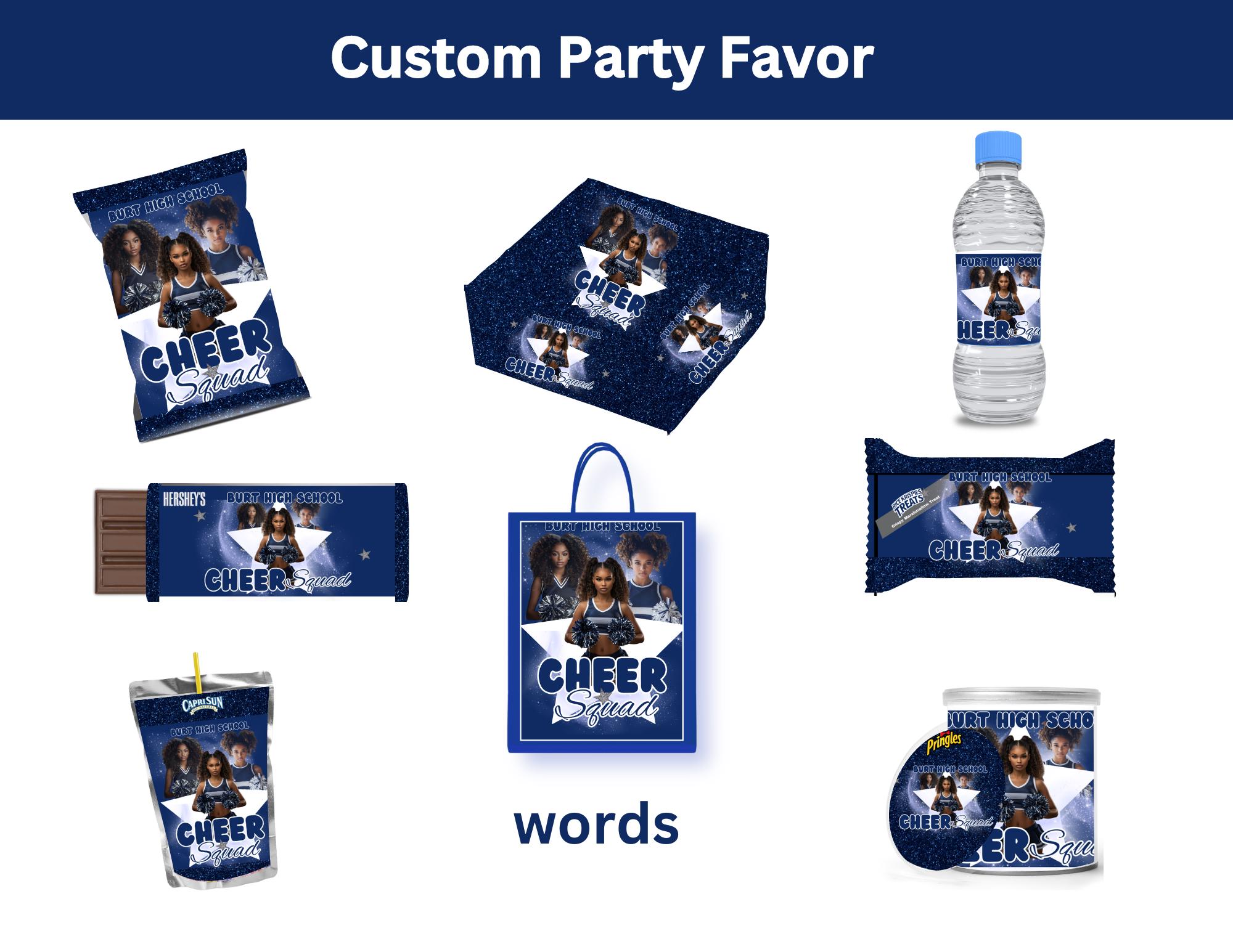 Cheerleading Party Favor Bundle. Canva Editable Template. Cheerleading ...