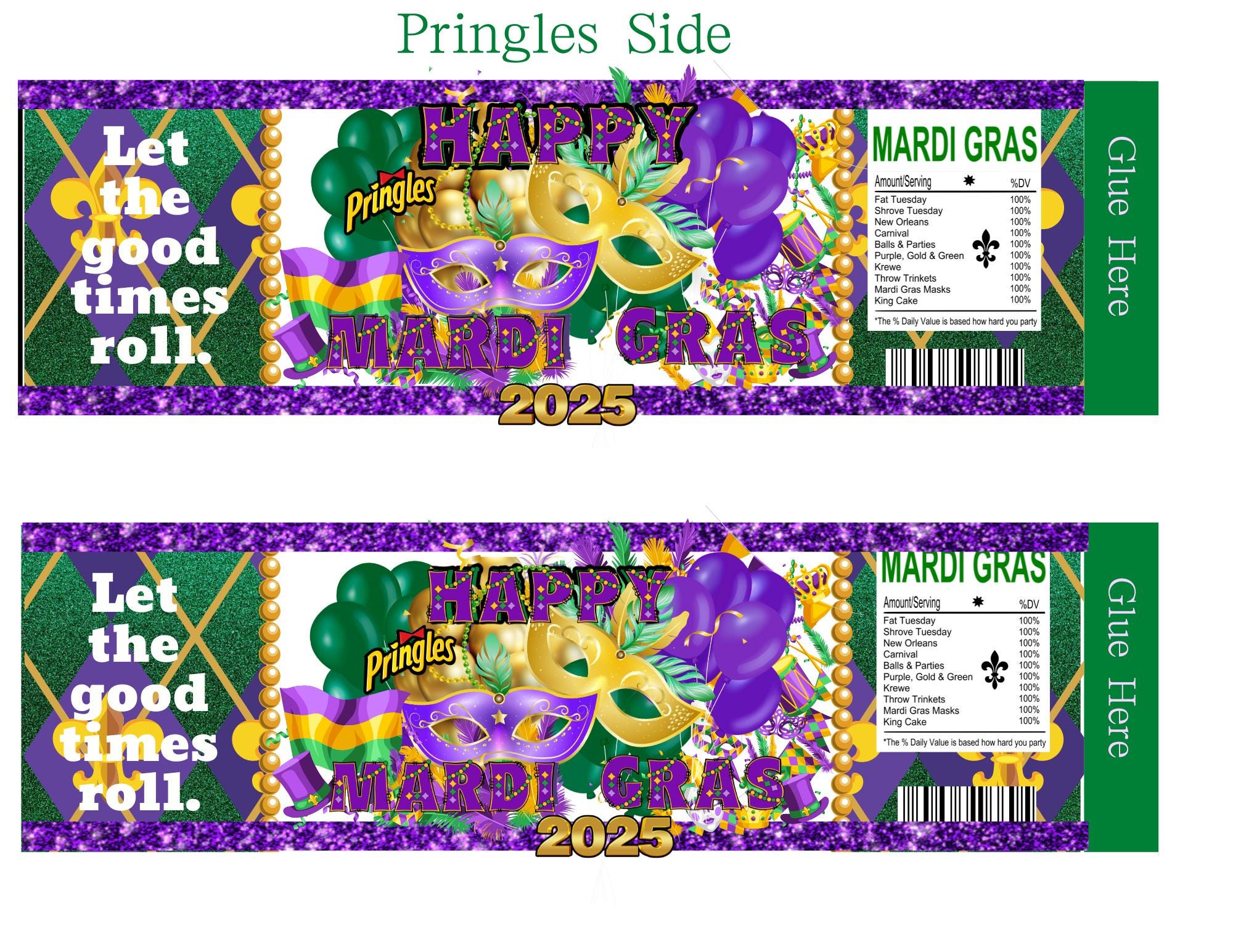 Mardi Gras Party Favor Bundle. Canva Editable Template. Mardi Gras ...