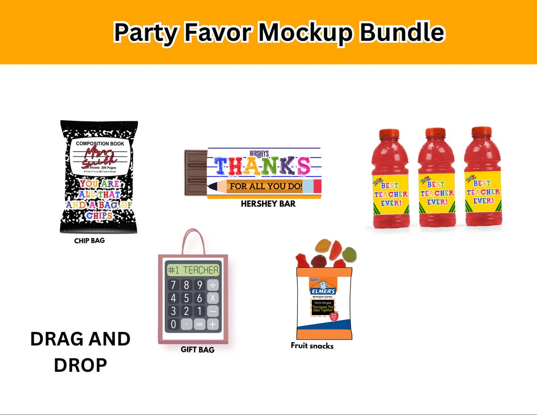 Teacher Appreciation Party Favor Bundle. Canva Editable Template ...