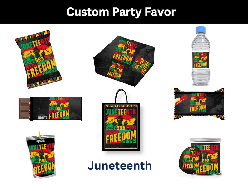 Juneteenth Party Favor Bundle. Canva Editable Template. Juneteenth ...