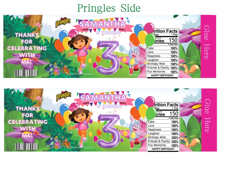 Dora the Explorer Party Favor Bundle. Canva Editable Template. Dora the ...
