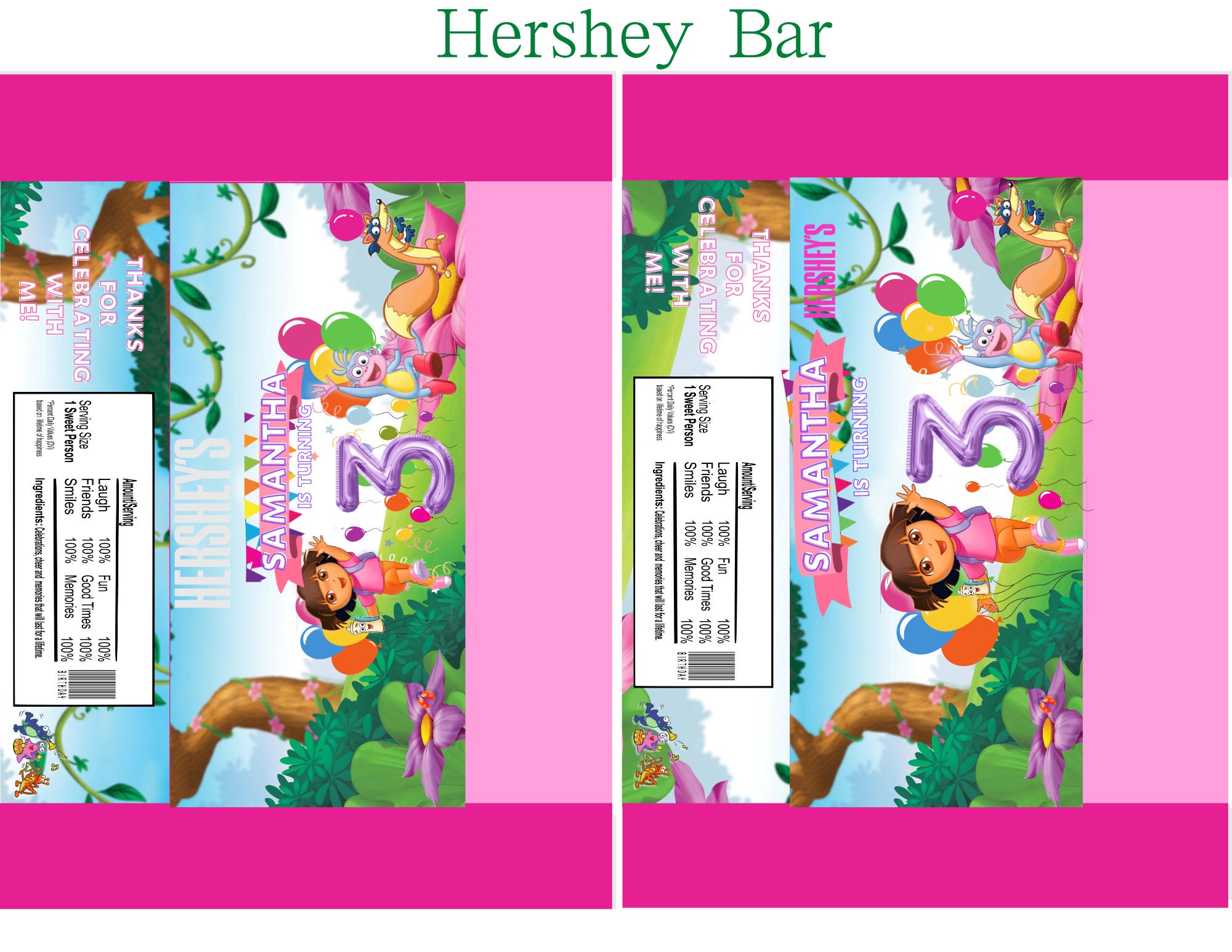 Dora the Explorer Party Favor Bundle. Canva Editable Template. Dora the ...