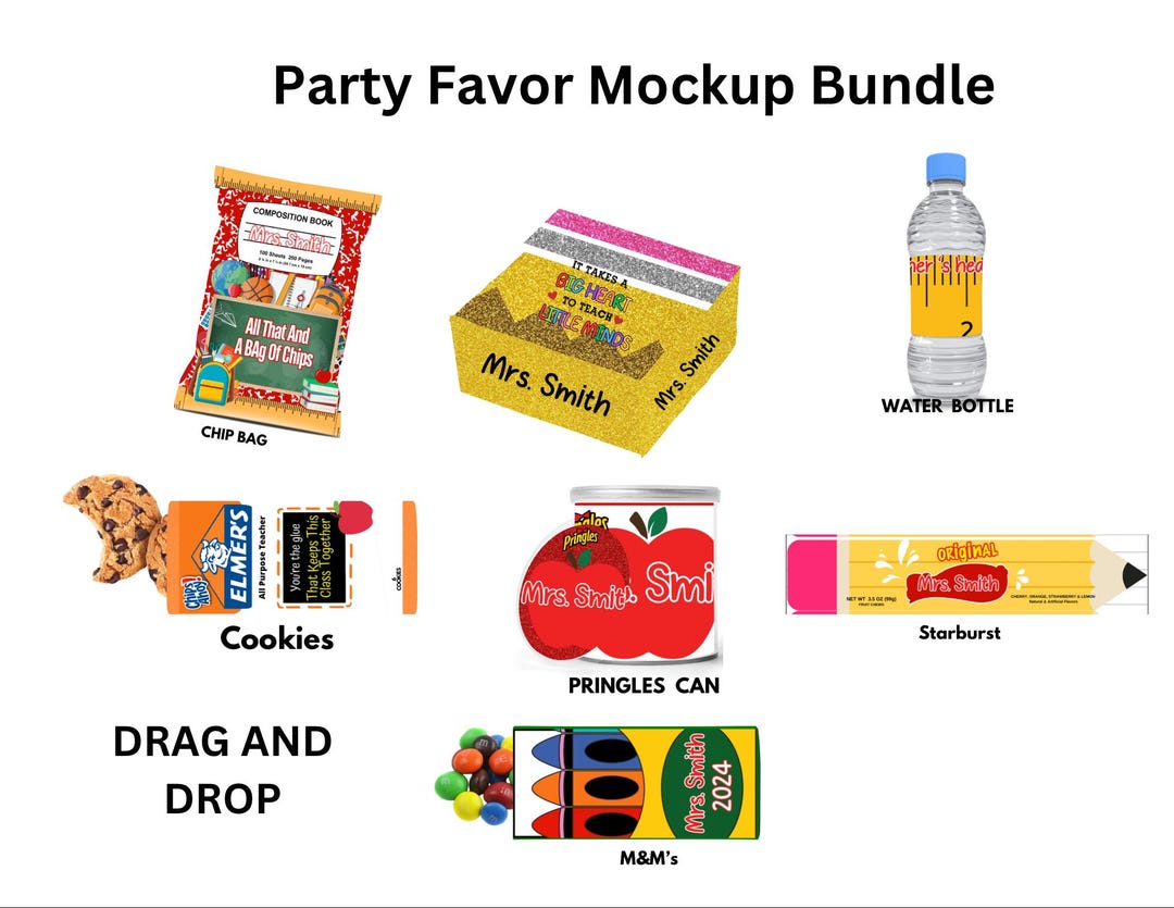 Teacher Appreciation Gift Template | Editable Teacher Party Favor ...