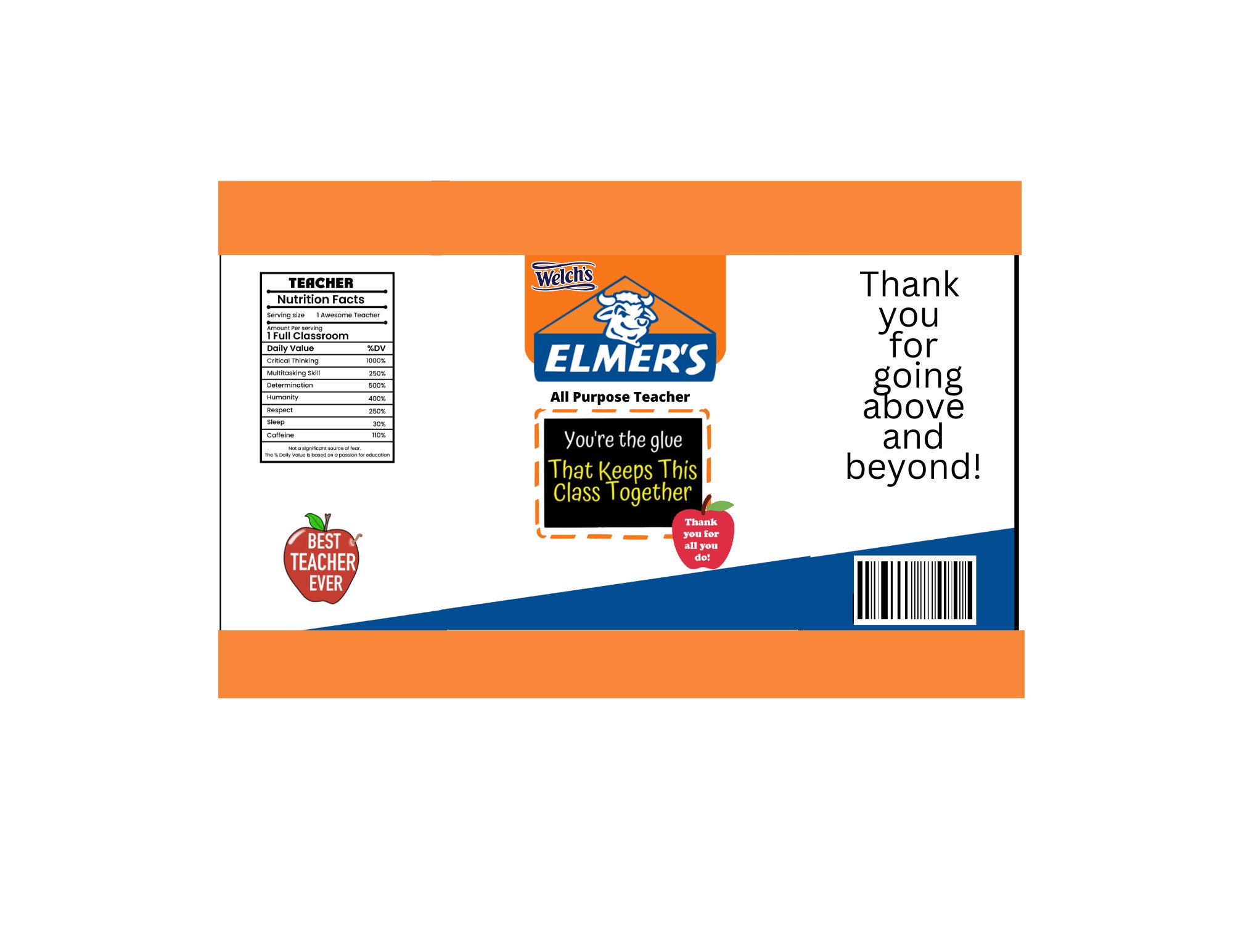 Teacher Appreciation Gift Template | Editable Teacher Party Favor ...