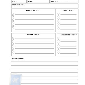 Printable Travel Planners. Packing List. Organizer. Itinerary Planning ...