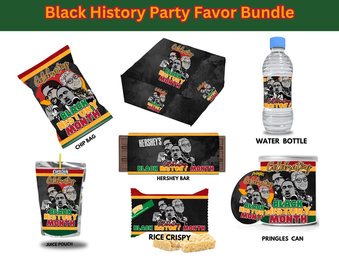 Black History Month Party Favor Bundle. Canva Editable Template. Black ...