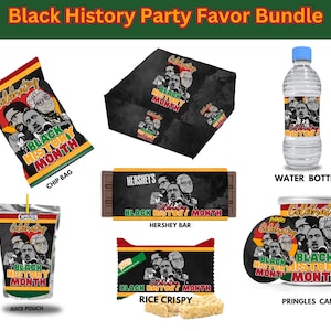 Black History Month Party Favor Bundle. Canva Editable Template. Black ...