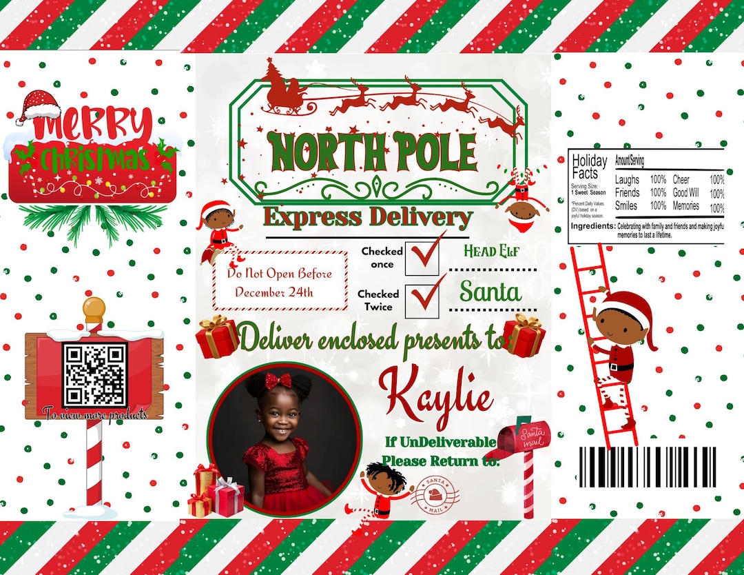 Editable Christmas Party Favor Chip Bag. Canva Editable Template. - Etsy