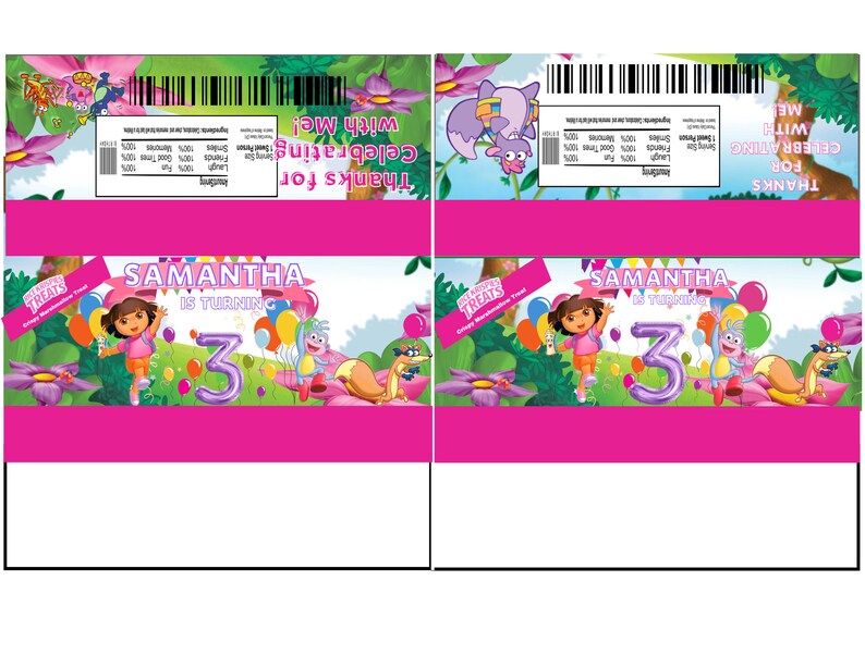 Dora the Explorer Party Favor Bundle. Canva Editable Template. Dora the ...