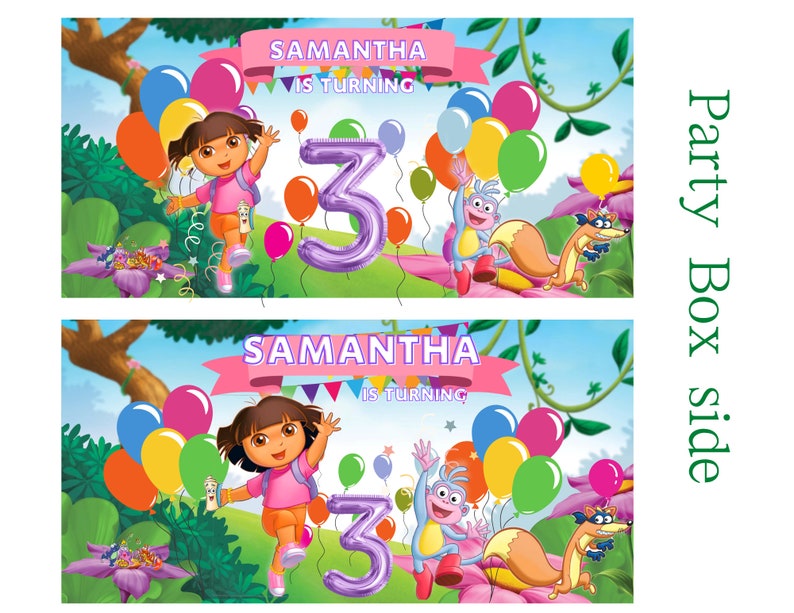 Dora the Explorer Party Favor Bundle. Canva Editable Template. Dora the ...