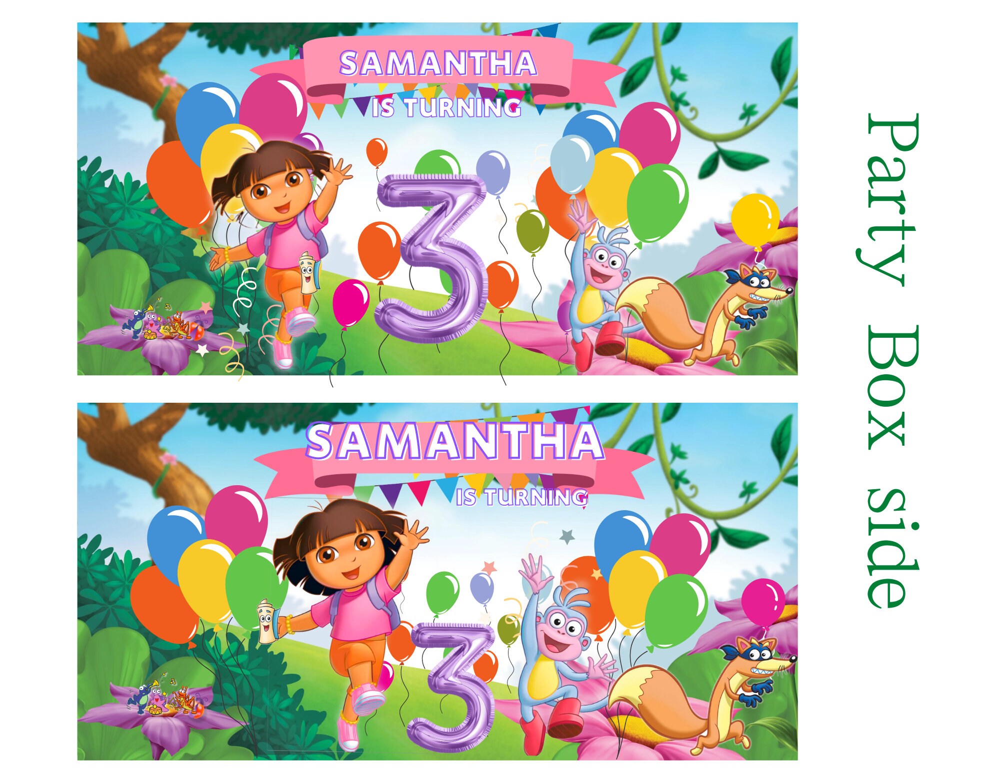 Dora the Explorer Party Favor Bundle. Canva Editable Template. Dora the ...