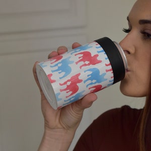 Frenchie Red Blue Koozie Stainless Steel Beer Hugger French Bulldog ...