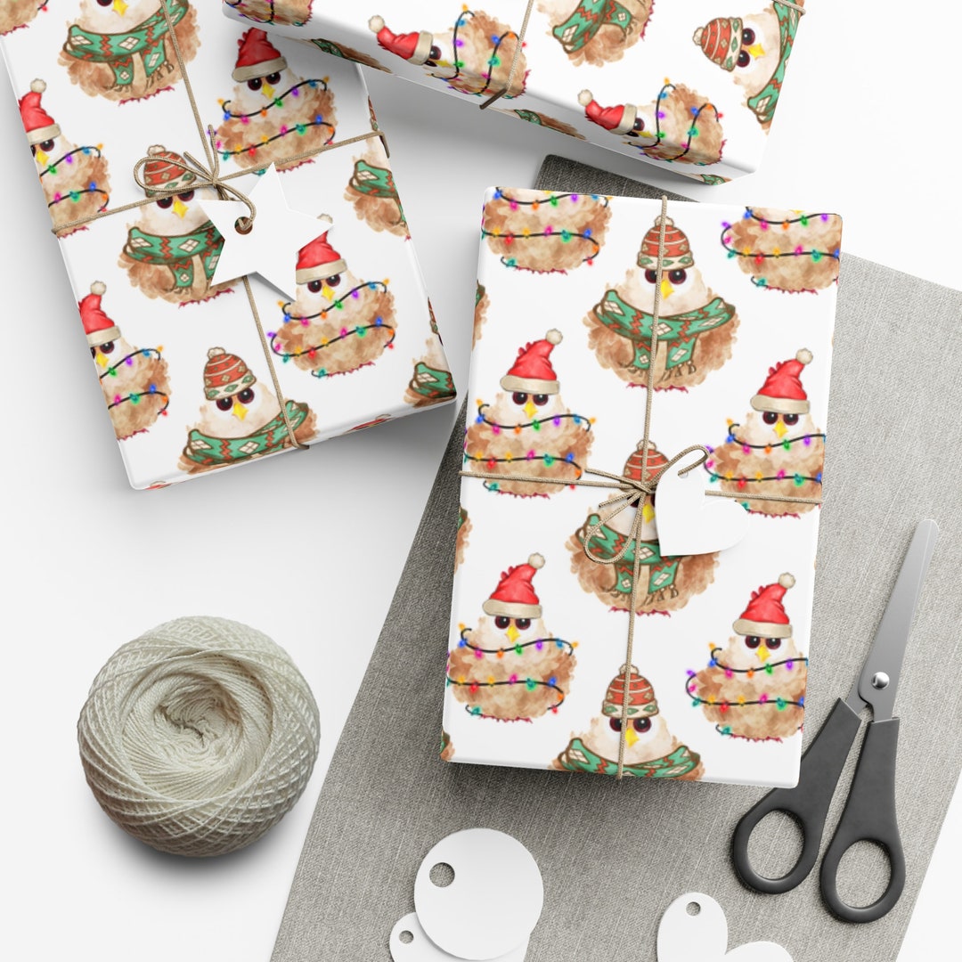Chicken Christmas Gift Wrapping Paper I Cute Festive Chicks for Office ...
