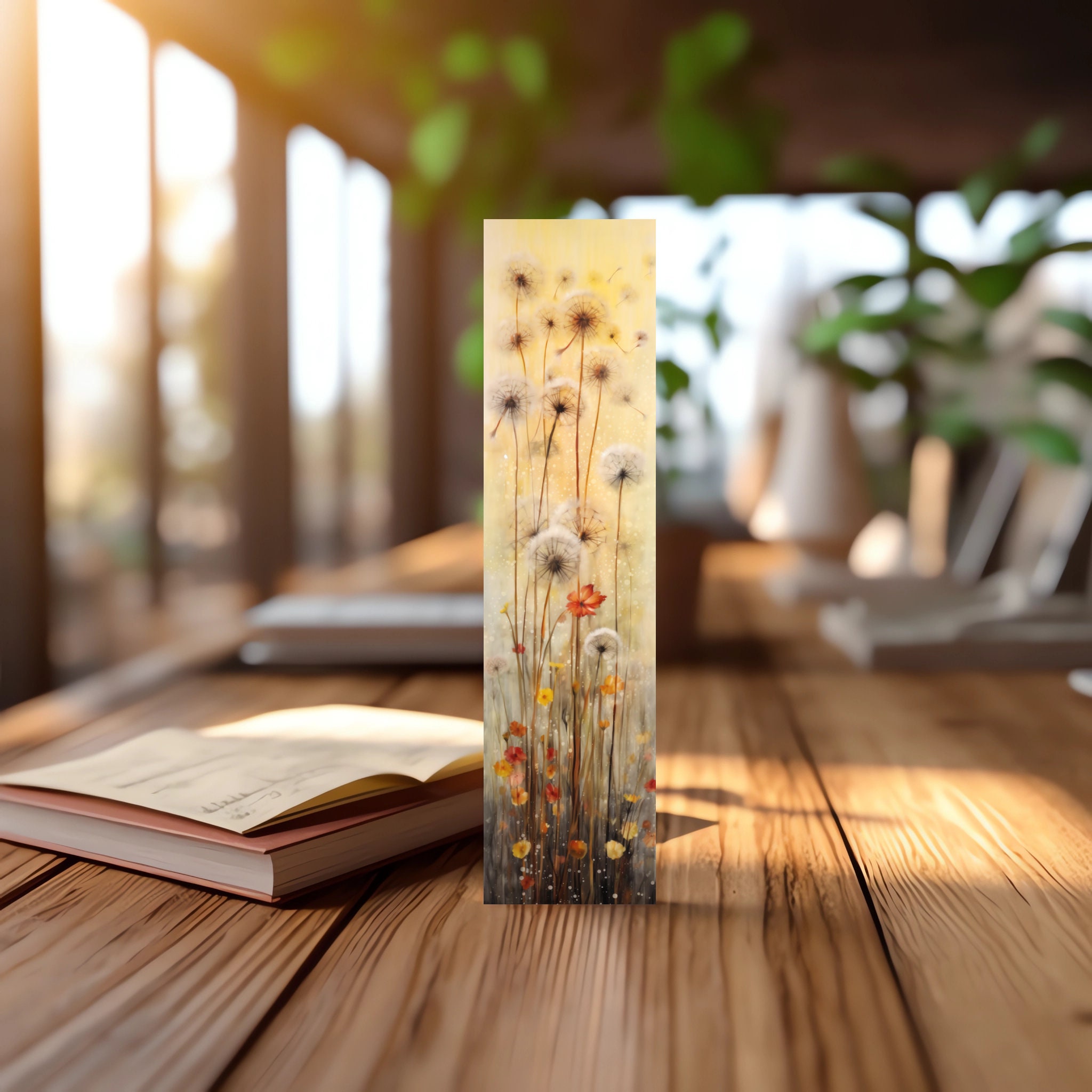 Watercolor Dandelion Bookmark, Editable 5-bookmark Bundle, Floral ...