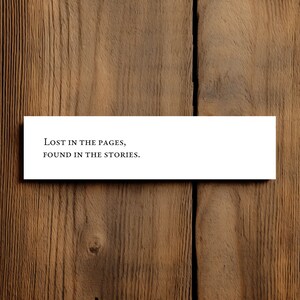 Lost in the Pages-quotation Bookmark, Editable 4-bookmark Bundle ...