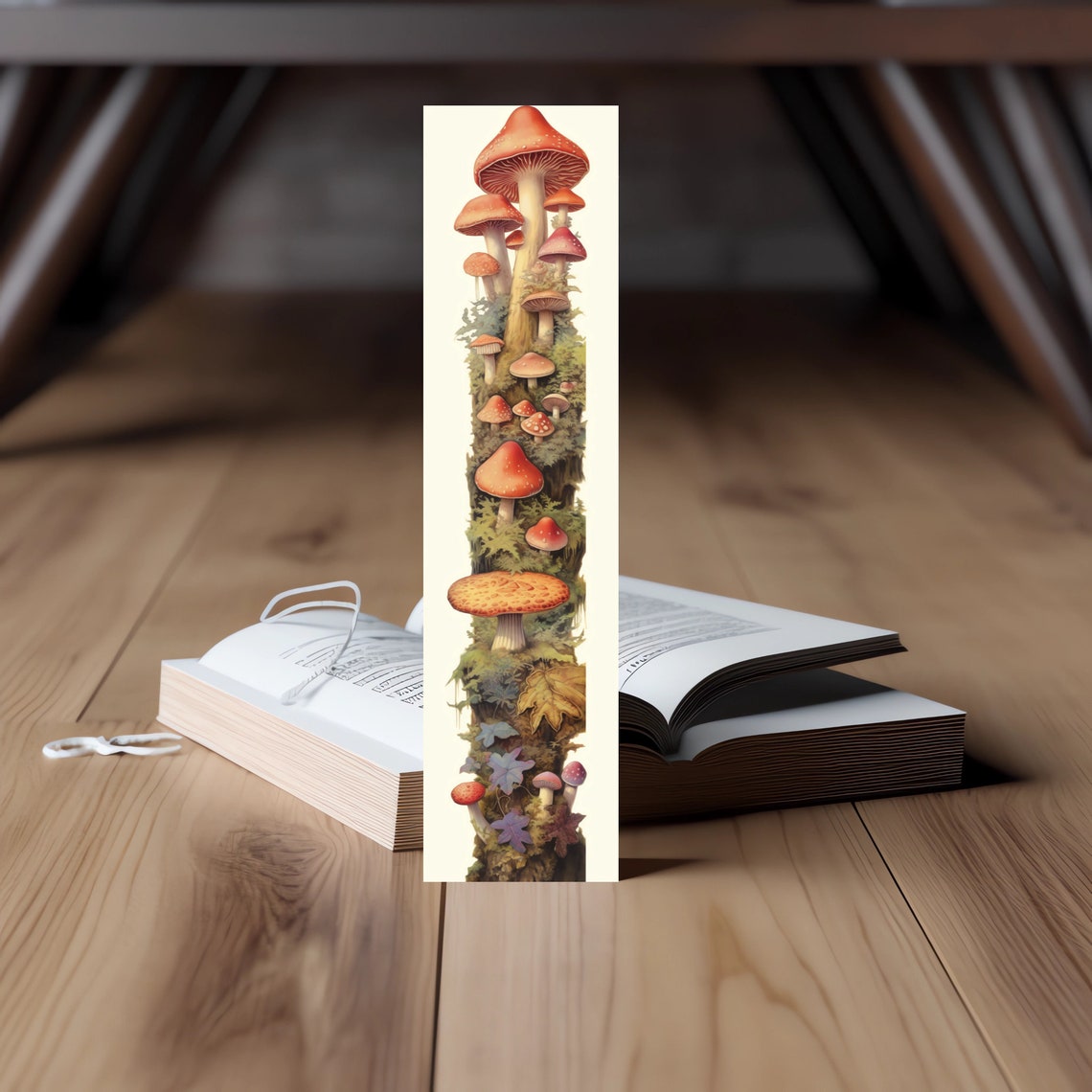 Red Mushroom Bookmarks, Editable 5-bookmark Bundle, Watercolor Artwork ...