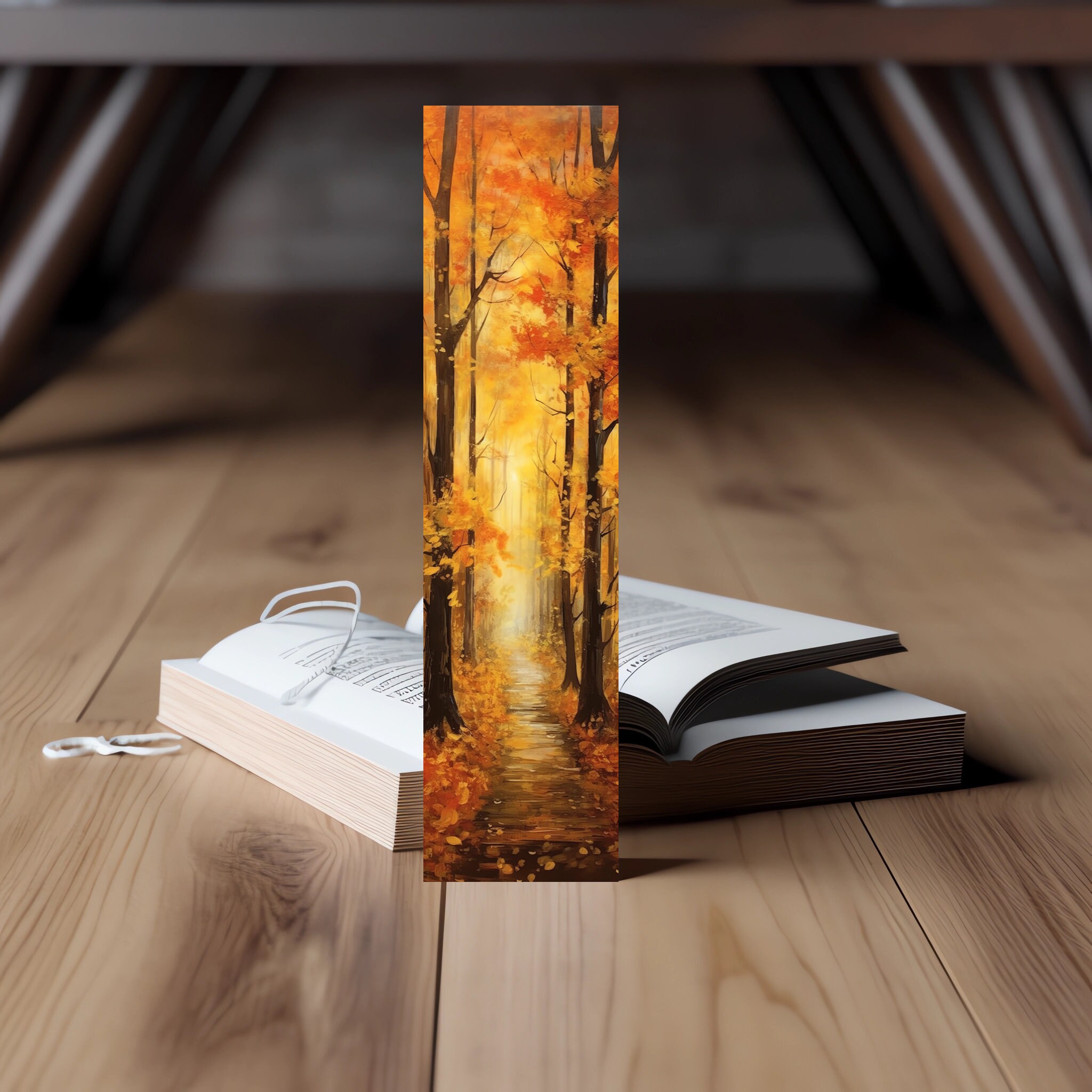 Autumn Forest Bookmark, Editable 5-bookmark Bundle, Watercolor Artwork ...