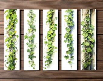 Watercolor Grape Vine Bookmark, Editable 5-bookmark Bundle, Vine ...