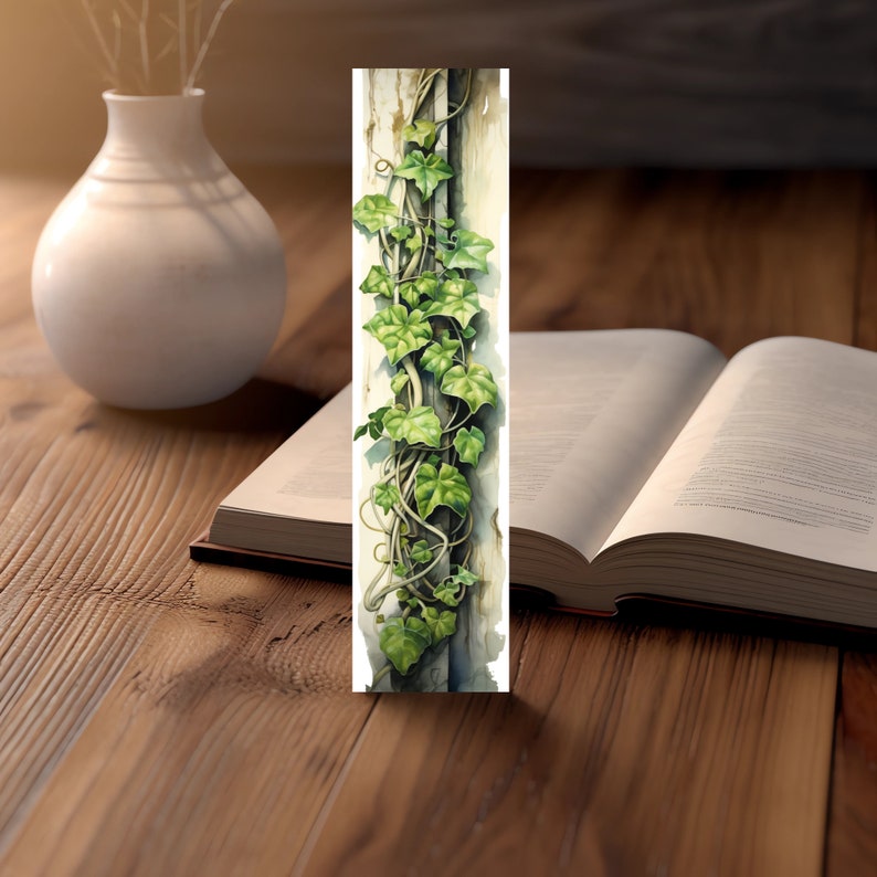 Watercolor Ivy Vine Bookmark, Editable 5-bookmark Bundle, Vine Artwork ...