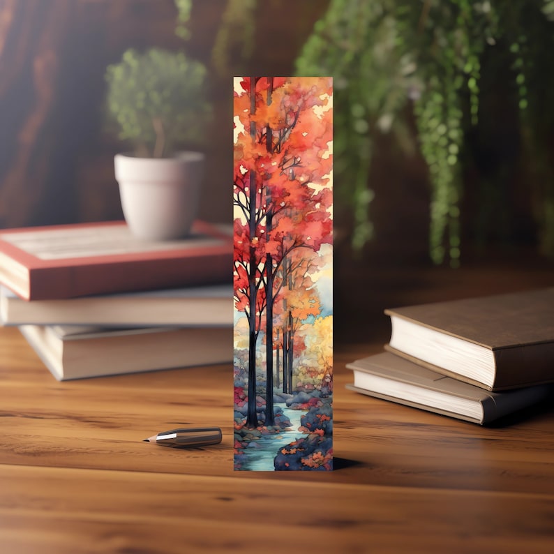 Autumn Forest Bookmark, Editable 5-bookmark Bundle, Watercolor Artwork ...