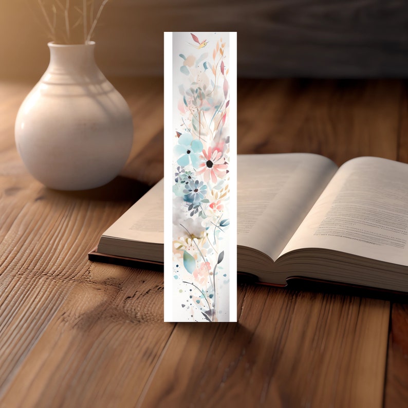 Pastel Watercolor Floral Bookmark, Editable 5-bookmark Bundle, Floral ...